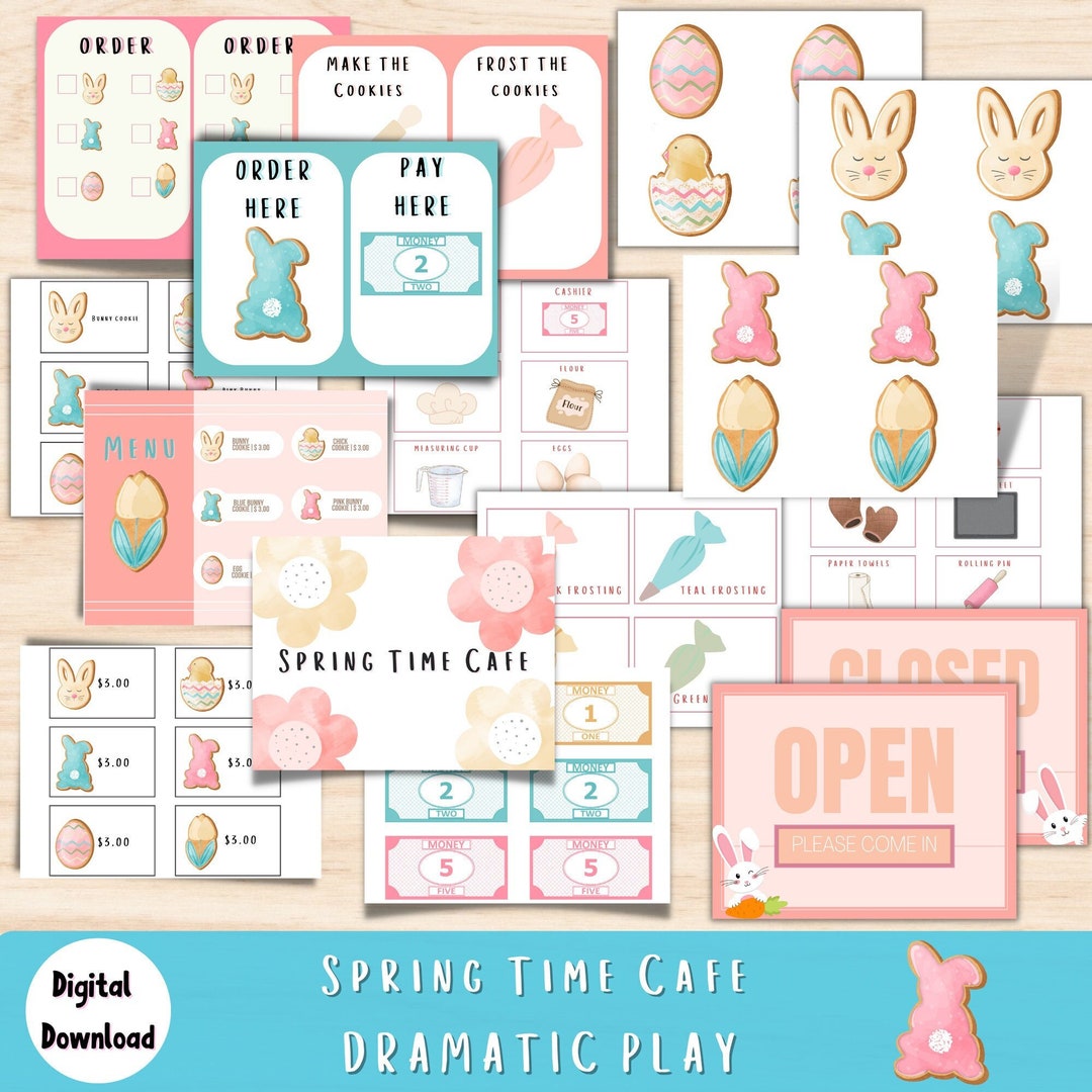 Spring Time Cafe Dramatic Play, Easter Pretend Play, Easter Dramatic ...