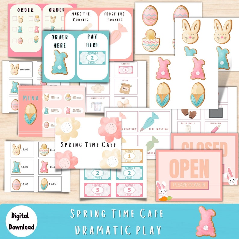 Spring Time Cafe Dramatic Play, Easter Pretend Play, Easter Dramatic ...