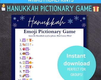 Hanukkah Emoji Pictionary Party Games Chanukah Celebration Games ...
