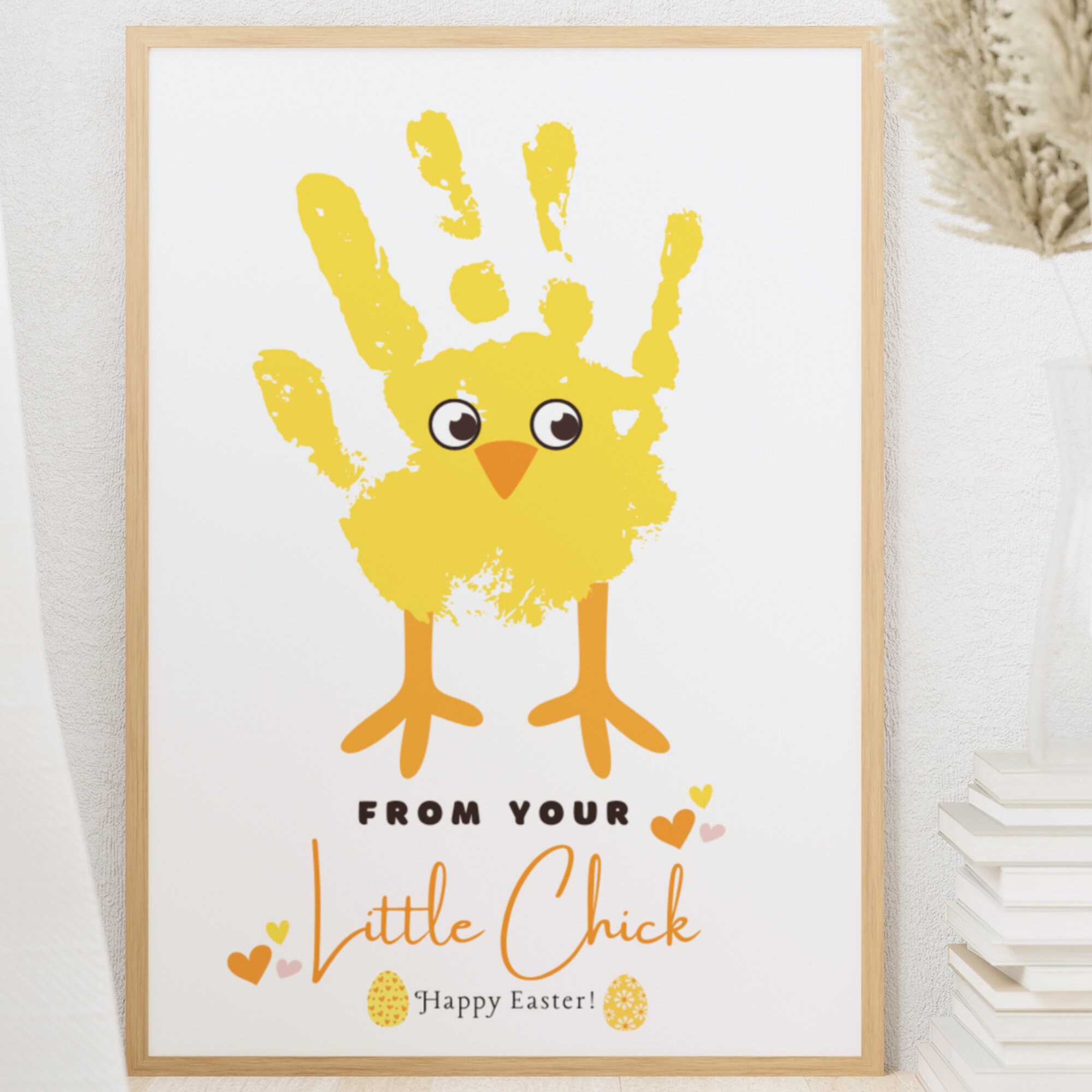 Easter Chicken Handprint Art, Handprint Craft, Art Crafts for Kids ...