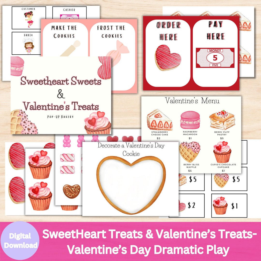 Sweetheart Treats Dramatic Play, Valentine's Pretend Play, Classroom ...
