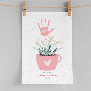 PRINTABLE Valentines Day Handprint Art Craft for Kids, Keepsake Art ...