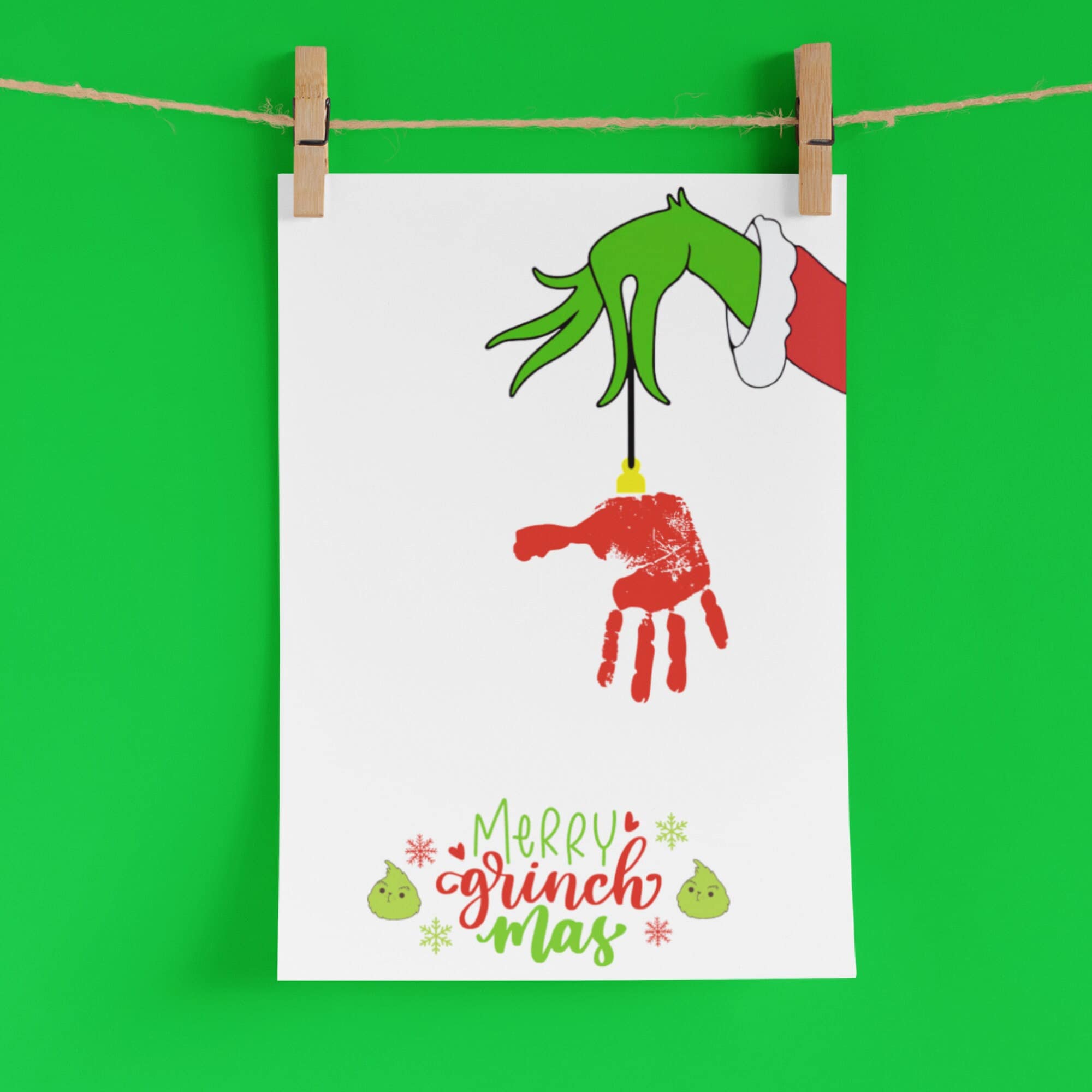 Christmas Handprint Art Project for Kids, Christmas Grinch Handprint ...