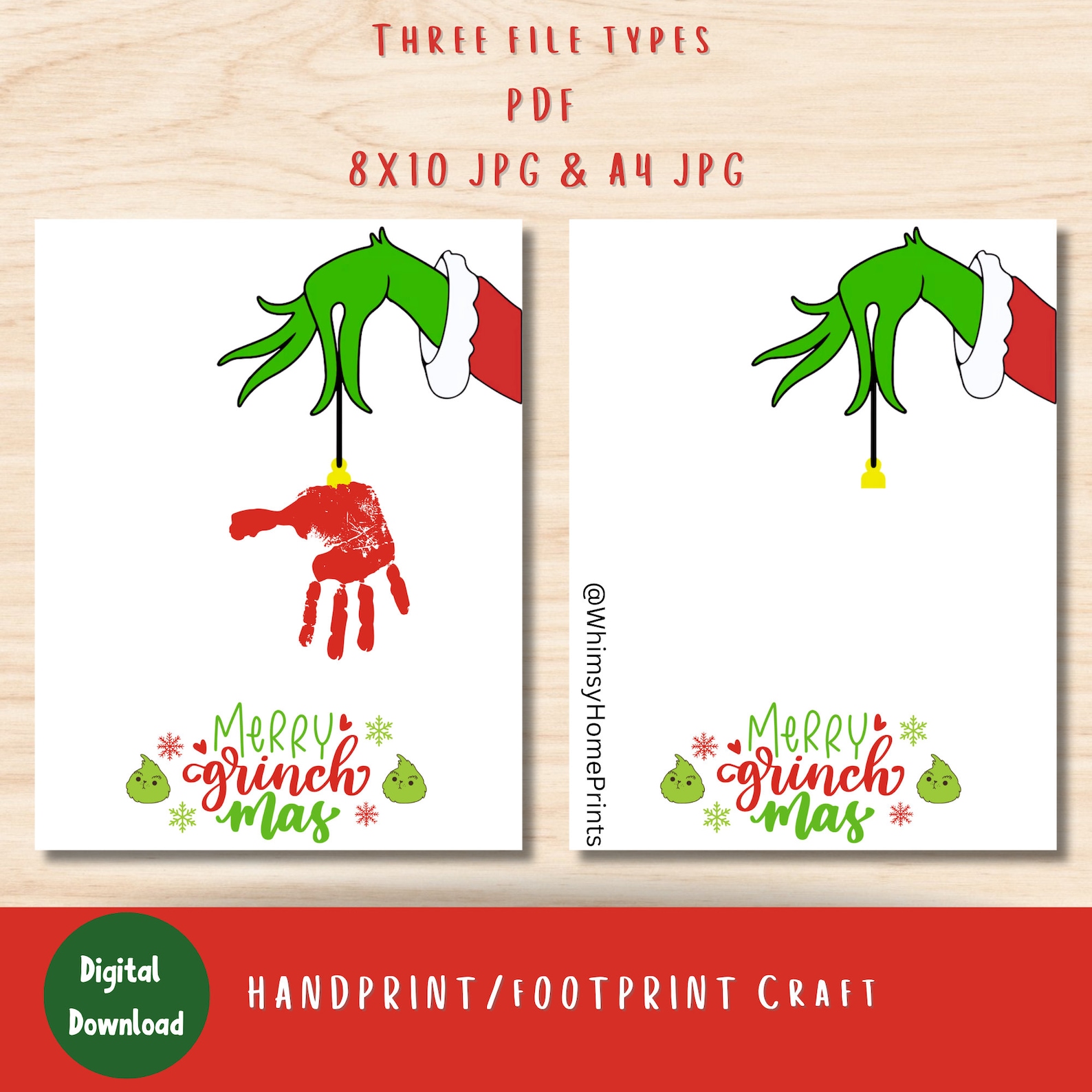 Christmas Handprint Art Project for Kids, Christmas Grinch Handprint ...