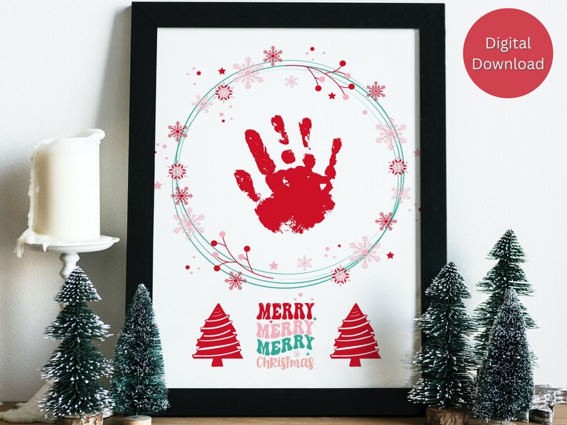 Preschool Christmas Handprint Craft for Kids - Etsy