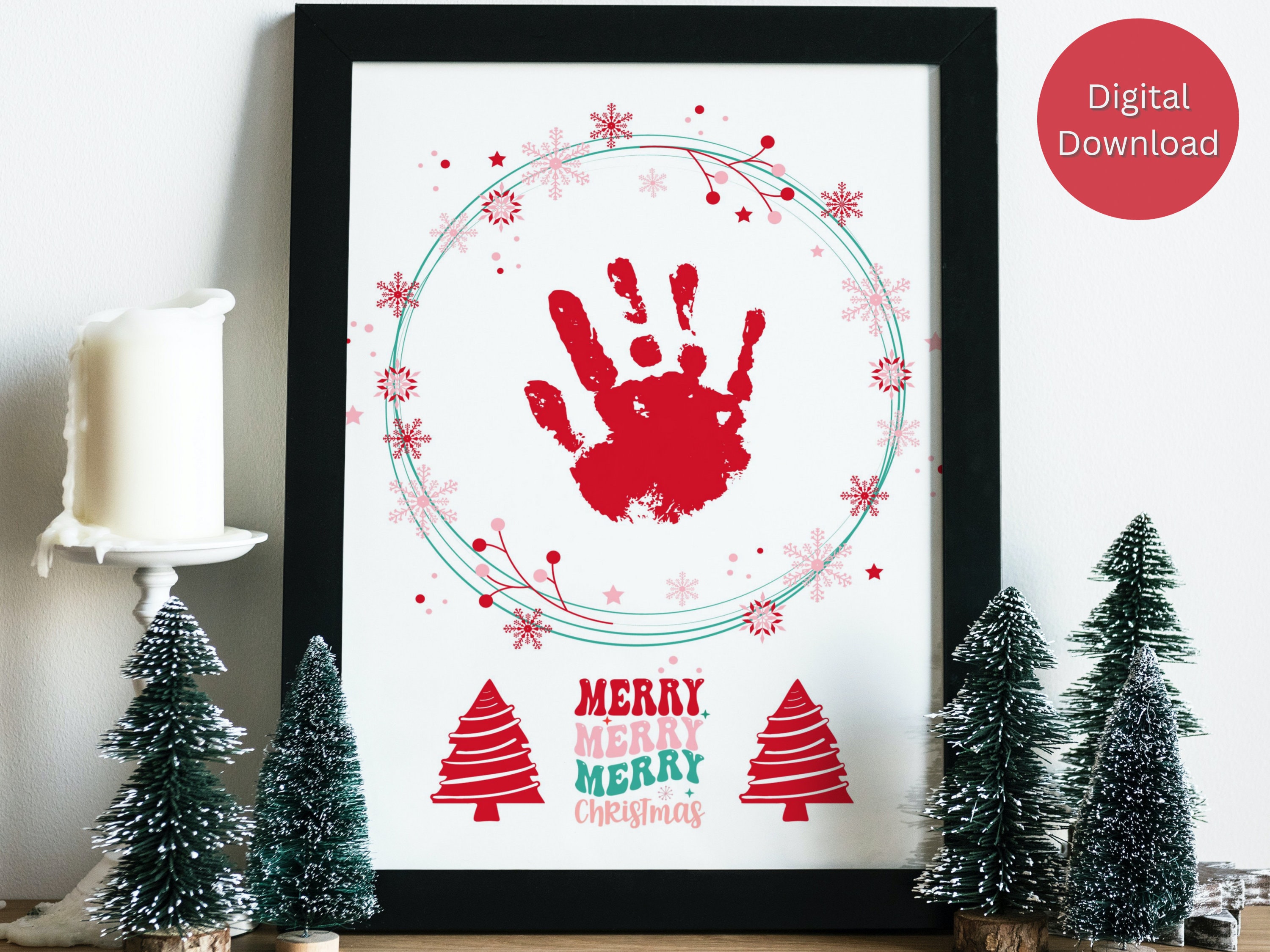 Preschool Christmas Handprint Craft for Kids - Etsy