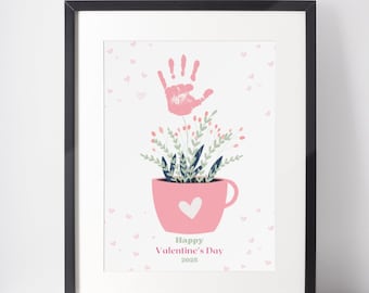 PRINTABLE Valentines Day Handprint Art Craft for Kids, Keepsake Art ...