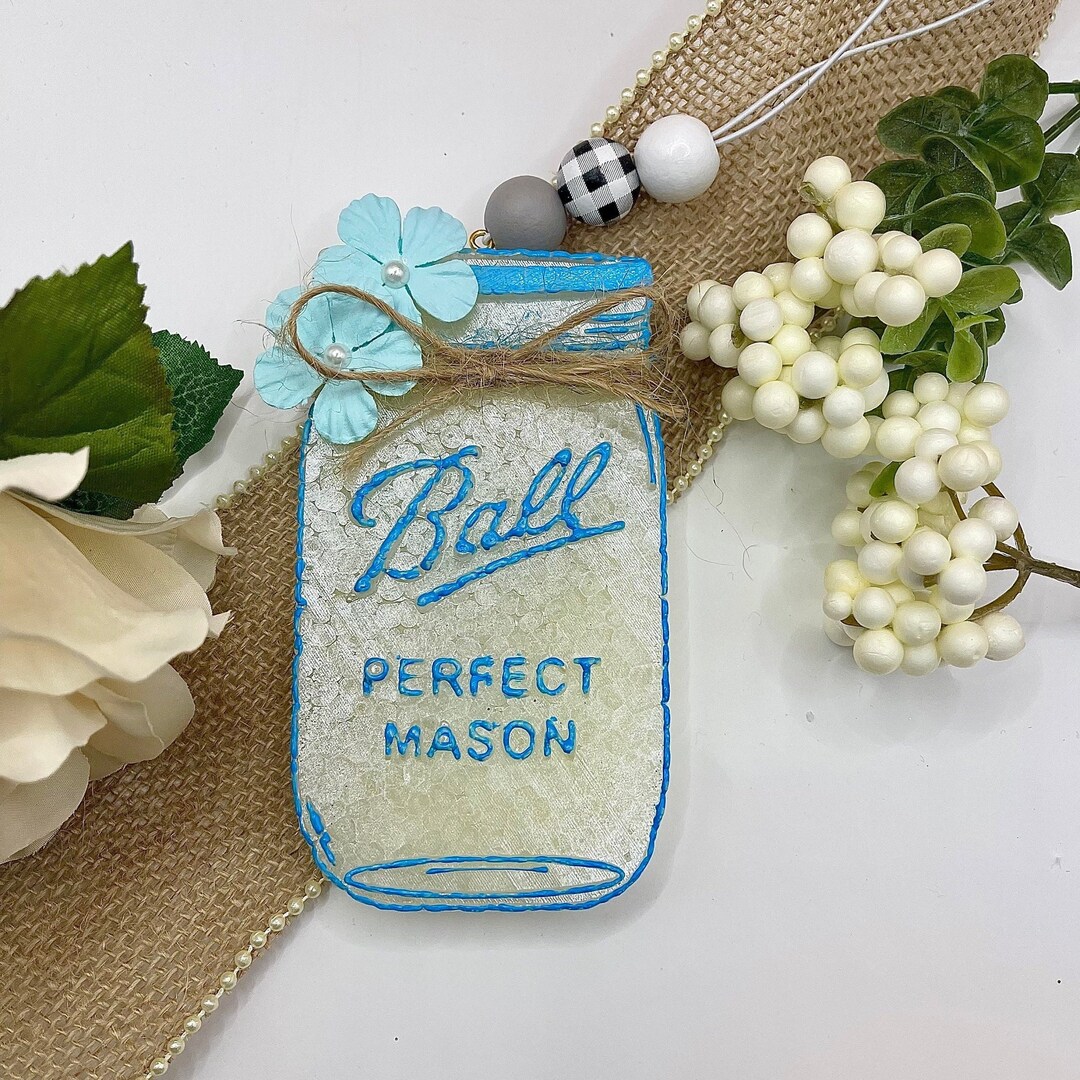 Floral Jar Car Freshie, Cute Spring Air Freshener, Summer Hanging ...