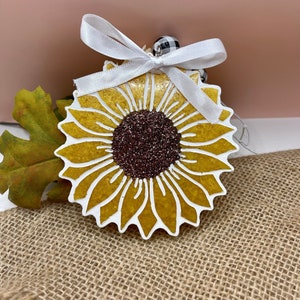 Sunflower Car Freshie, Flower Air Freshener, Summer Glitter Sparkly ...