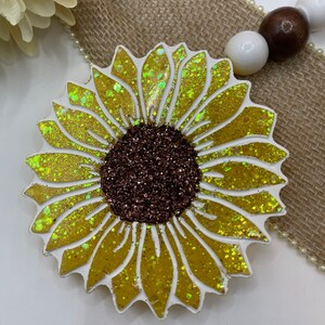 Sunflower Car Freshie, Flower Air Freshener, Summer Glitter Sparkly ...