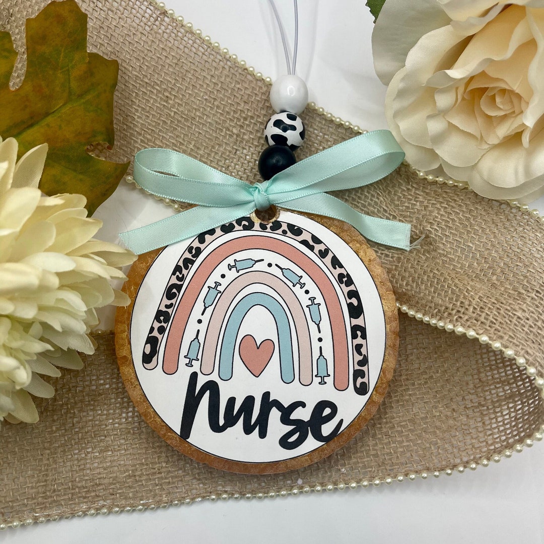 Nurse Rainbow Car Freshie, Leopard Print and Shots RN Air Freshener ...