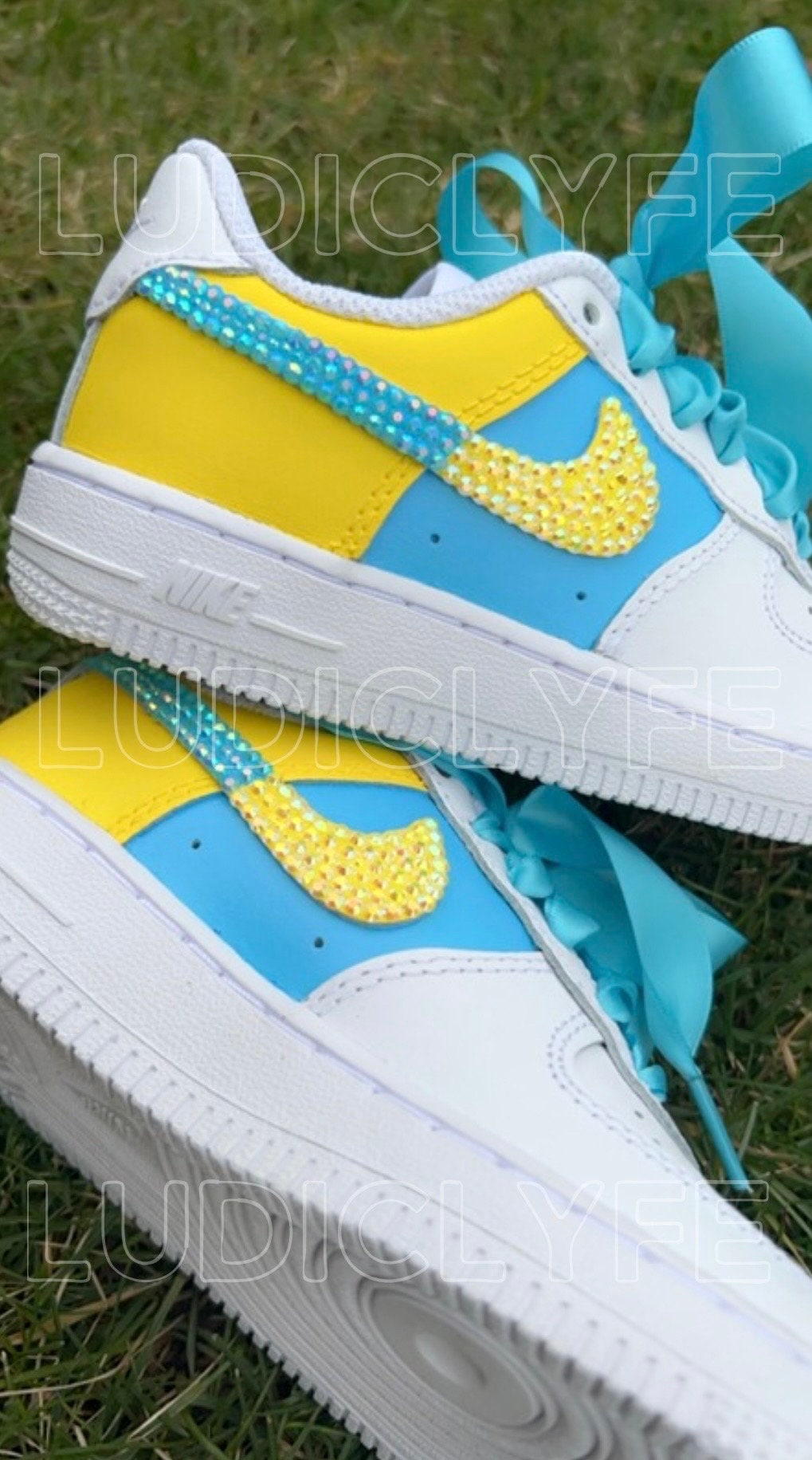 Custom Color Block AF1 With Rhinestones, Custom Shoes - Etsy