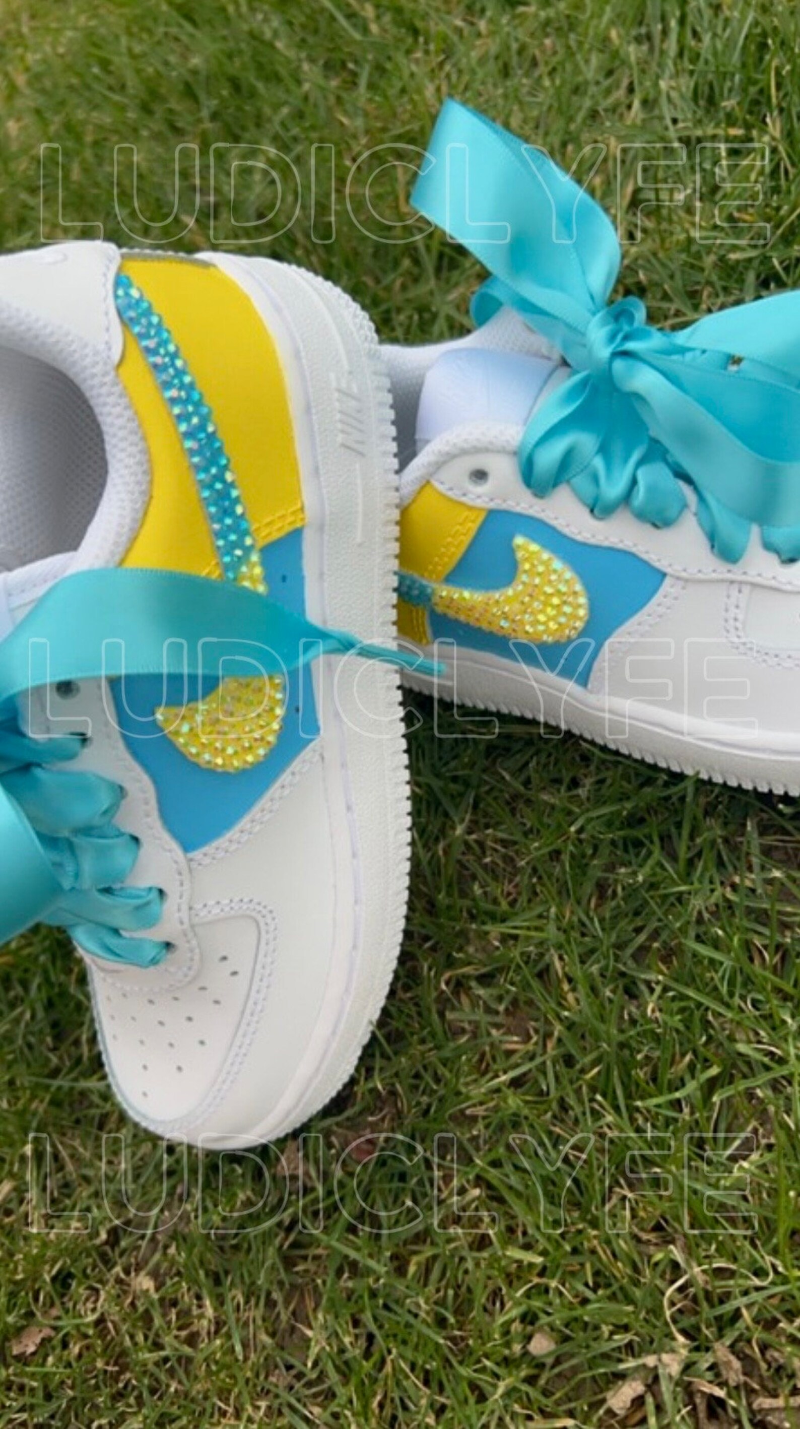 Custom Color Block AF1 With Rhinestones - Etsy