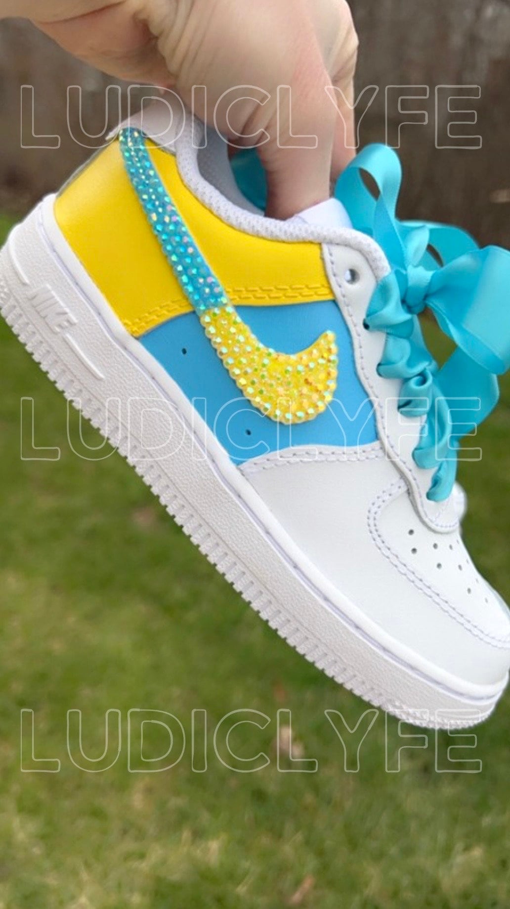 Custom Color Block AF1 With Rhinestones, Custom Shoes - Etsy