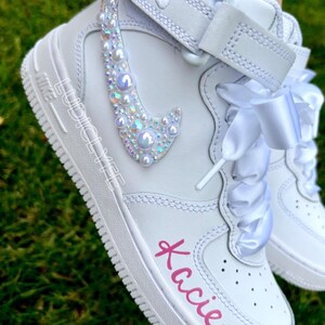 Custom Pearl Air Force 1 Mids: Wedding Bling Shoe - Etsy