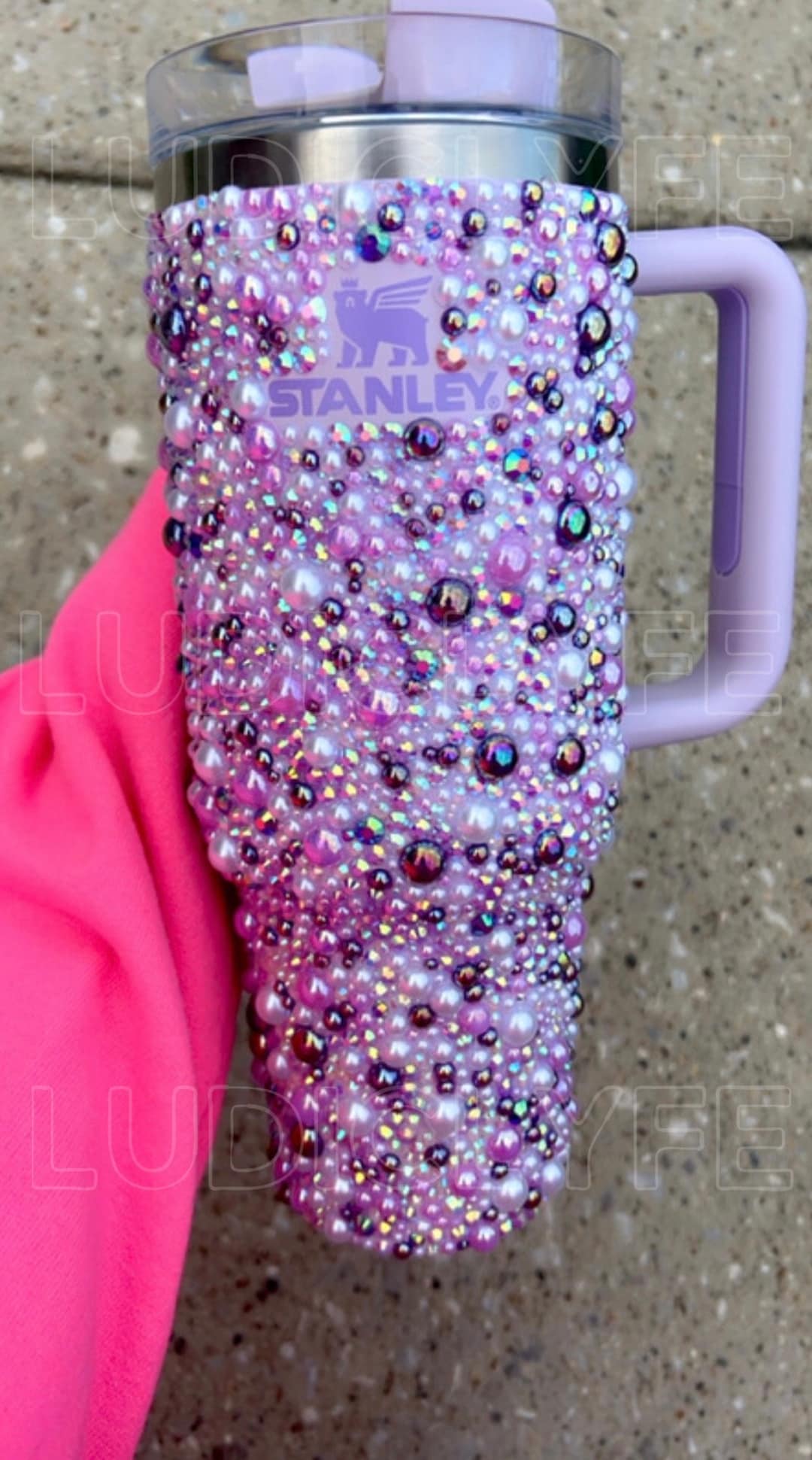 Pearl Rhinestone Stanley Cup, 40oz Stanley Quencher, Bedazzled Tumbler ...