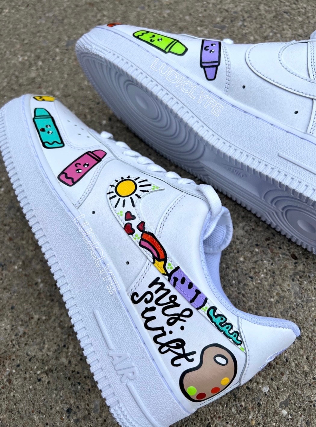 Custom Art Teacher Air Force 1 Doodle Shoes - Etsy