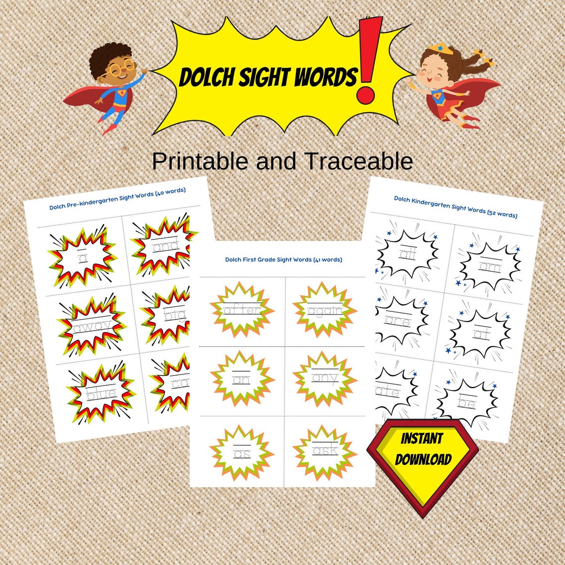 Sight Words Printable Flash Cards Sight Words for - Etsy