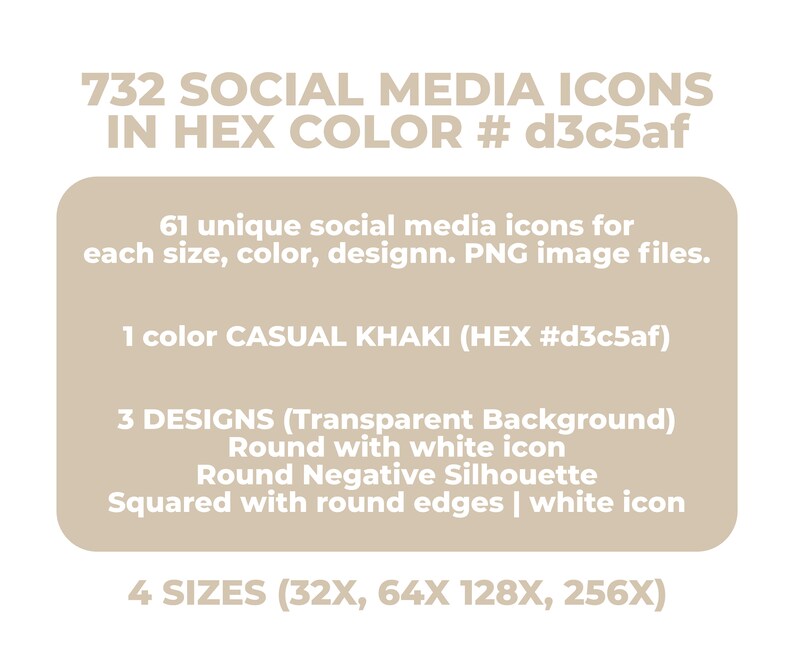 CASUAL KHAKI Social Media Icons Bundle Over 732 Social Media Icons ...