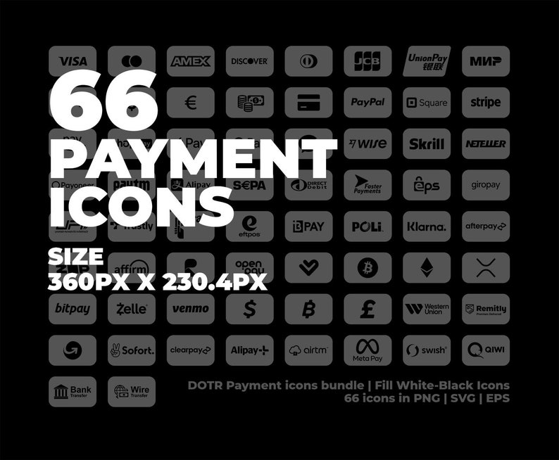 330 Payment Icons: PNG, EPS, SVG Files - Website & Cricut (digital ...