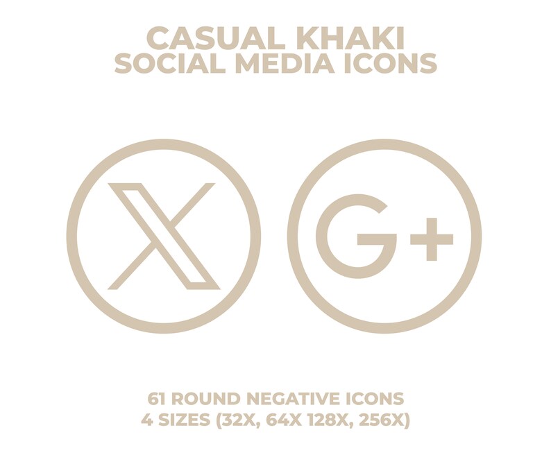CASUAL KHAKI Social Media Icons Bundle Over 732 Social Media Icons ...