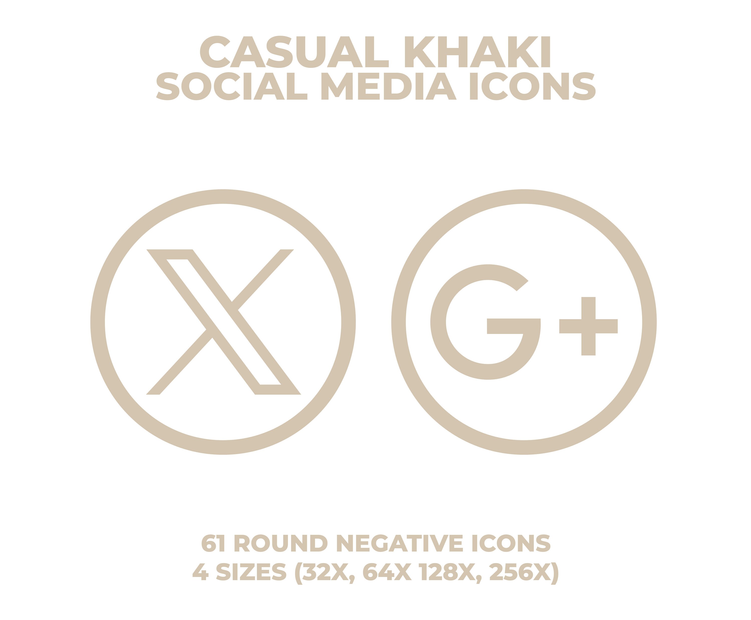 CASUAL KHAKI Social Media Icons Bundle Over 732 Social Media Icons ...