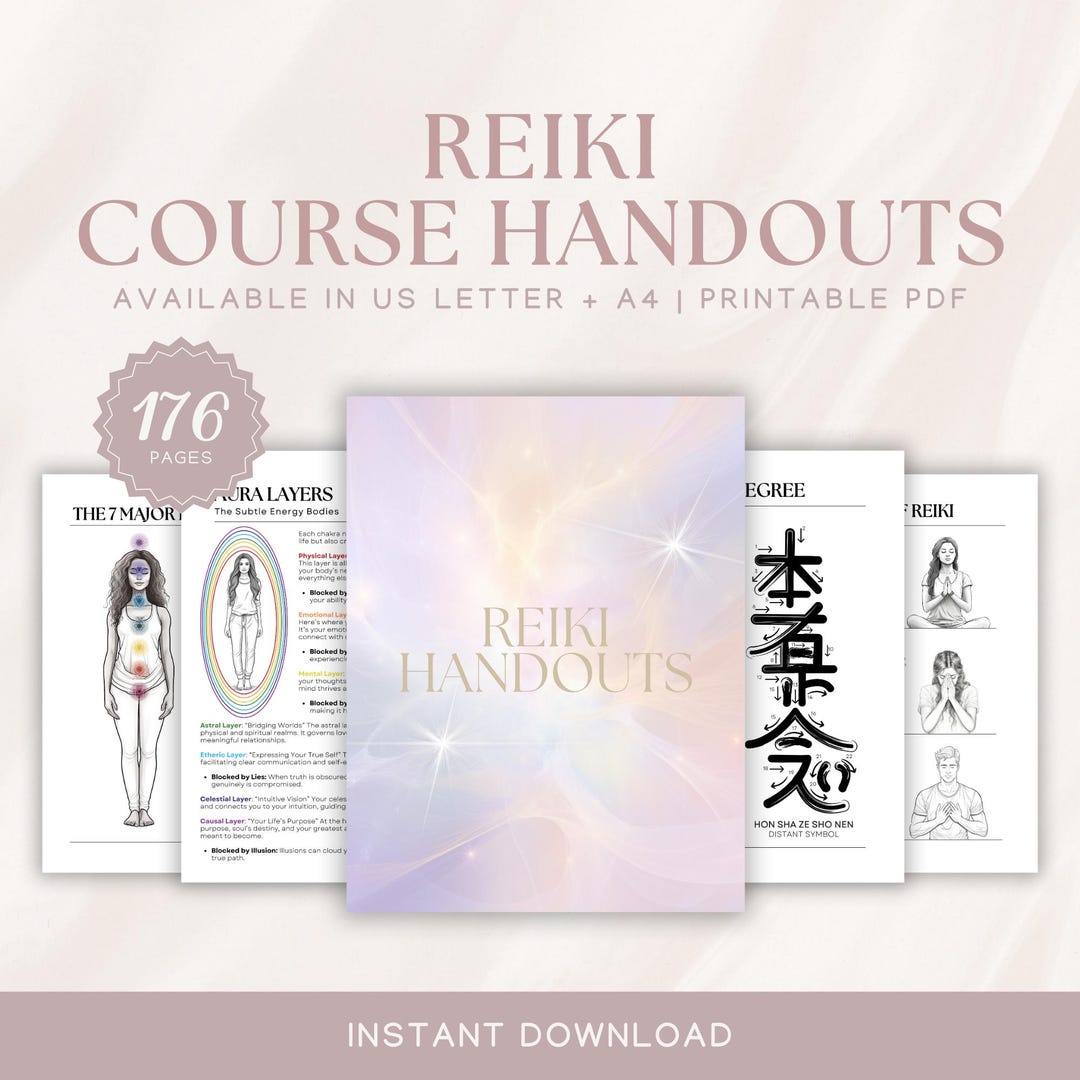 Reiki Course Handouts Reiki Manual Reiki Worksheets Reiki Template ...