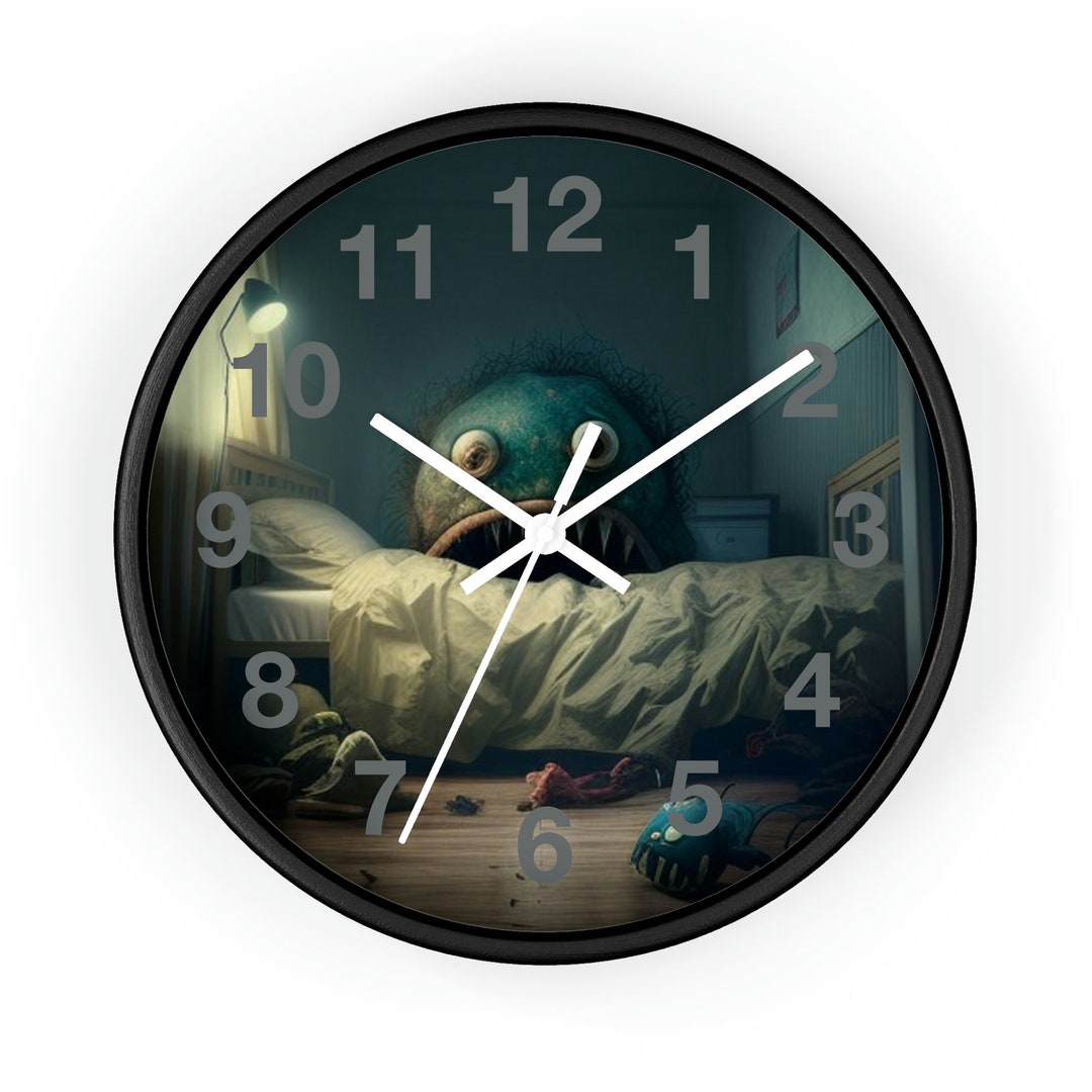 Bedtime Monster Clock, Halloween Decor, Scary Clock, Horror Clock - Etsy