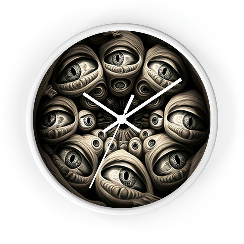 Watching Time Oddity Clock, Weirdcore, Oddcore, Halloween Decor, Scary ...