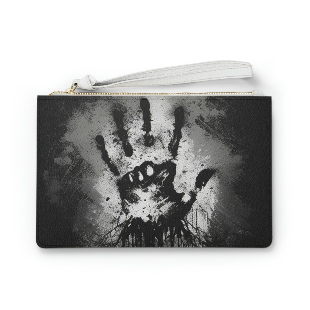 Handprint Clutch Bag, Halloween Hand Purse, Scary Handprint, Gothic ...