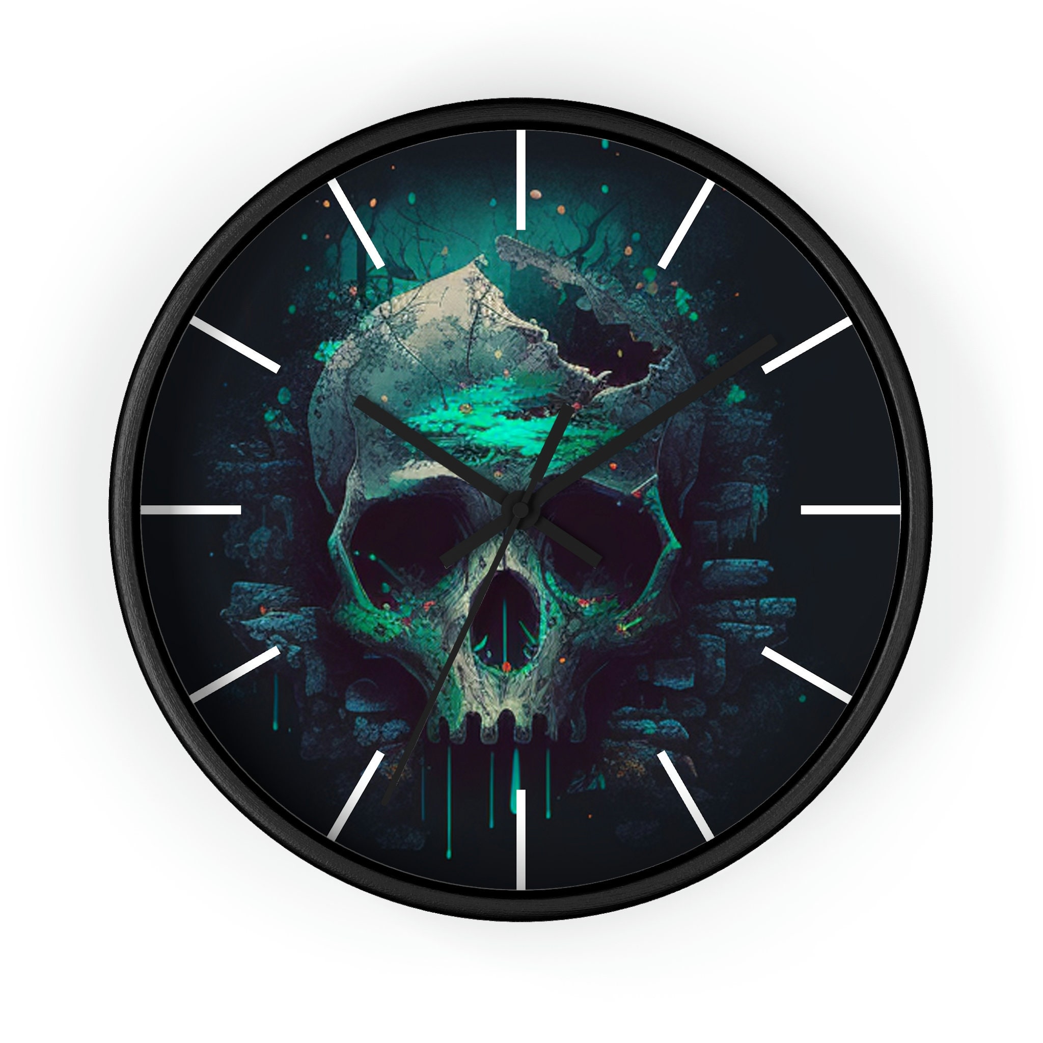 Creepy Skull Clock, Halloween Decor, Scary Skull Head, Gothic Decor ...