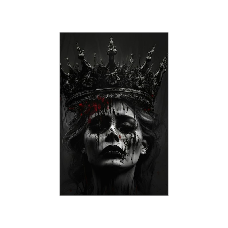 Gothic Queen Poster Bloody Crown Art Goth Royalty Room - Etsy