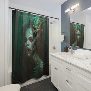 Creepy Beautiful Mermaid Shower Curtain, Scary Siren Decor, Gothic ...