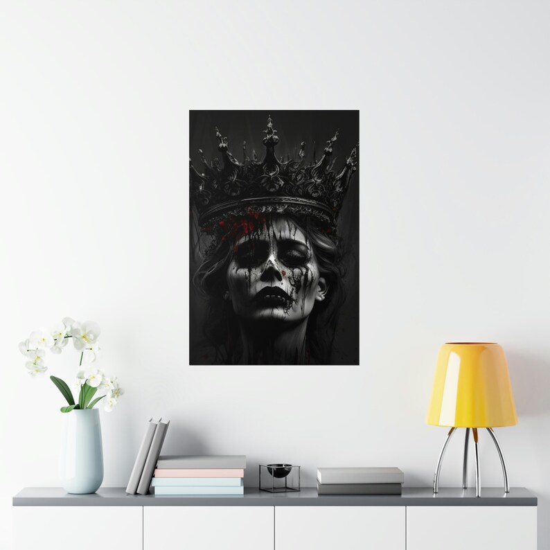 Gothic Queen Poster Bloody Crown Art Goth Royalty Room - Etsy