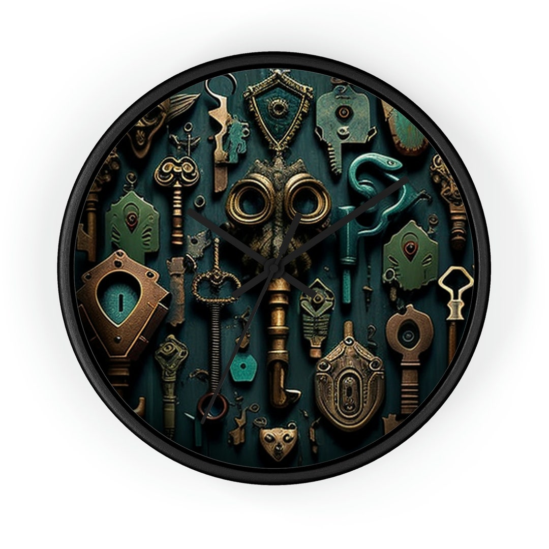 Creepy Keys Clock, Halloween Witchy Decor, Scary Clock, Gothic Keys ...