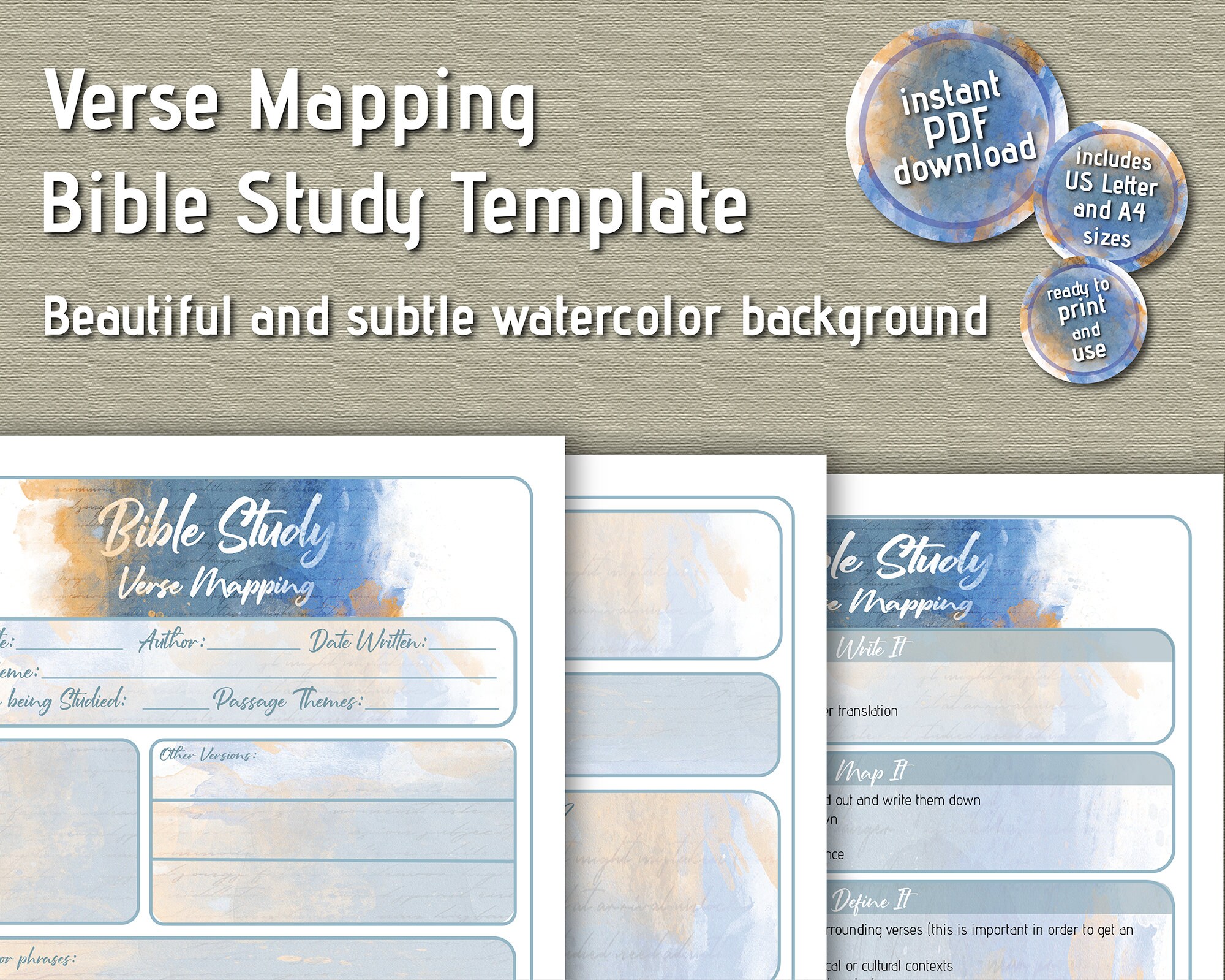 Verse Mapping Bible Study Template - Etsy