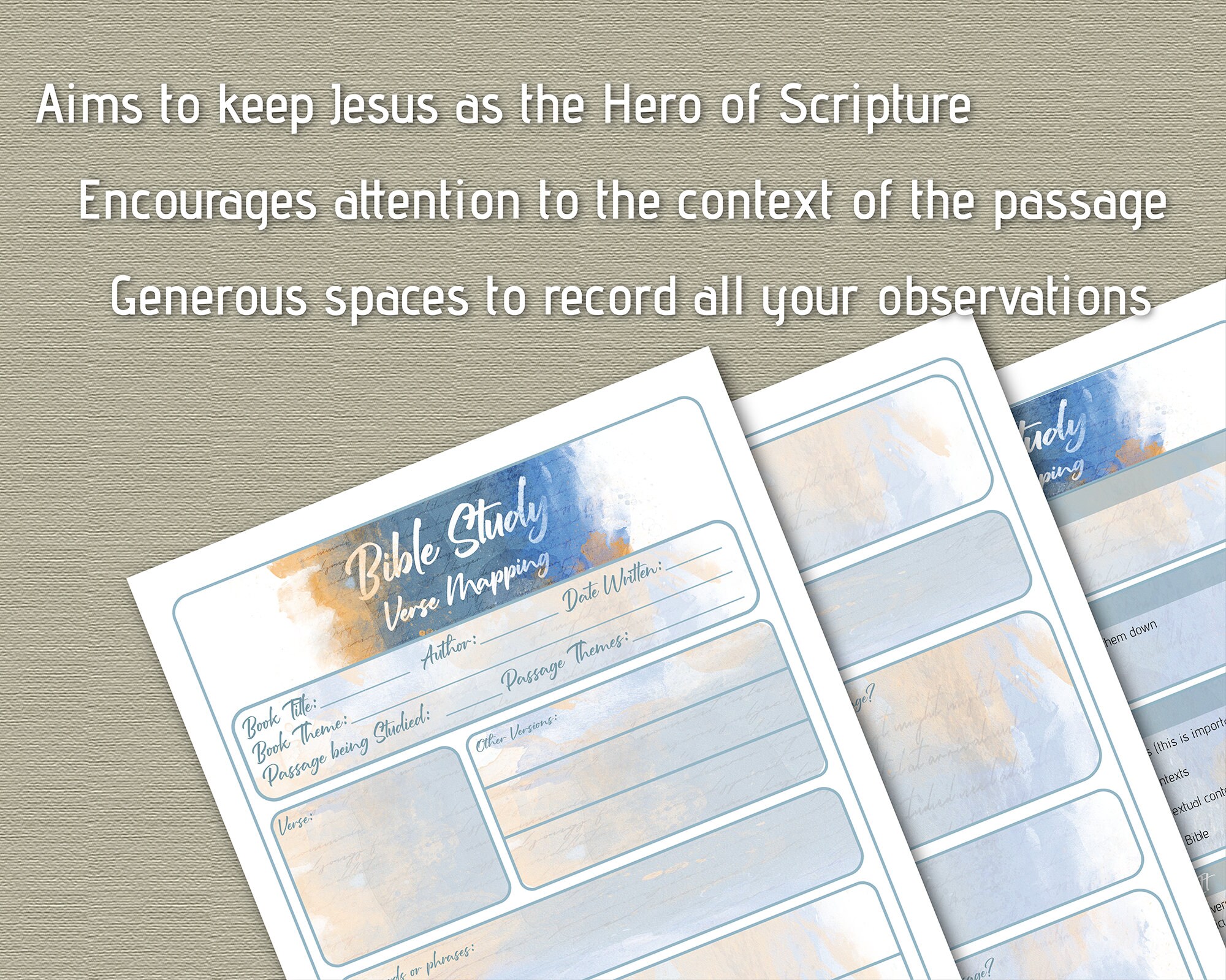 Verse Mapping Bible Study Template - Etsy