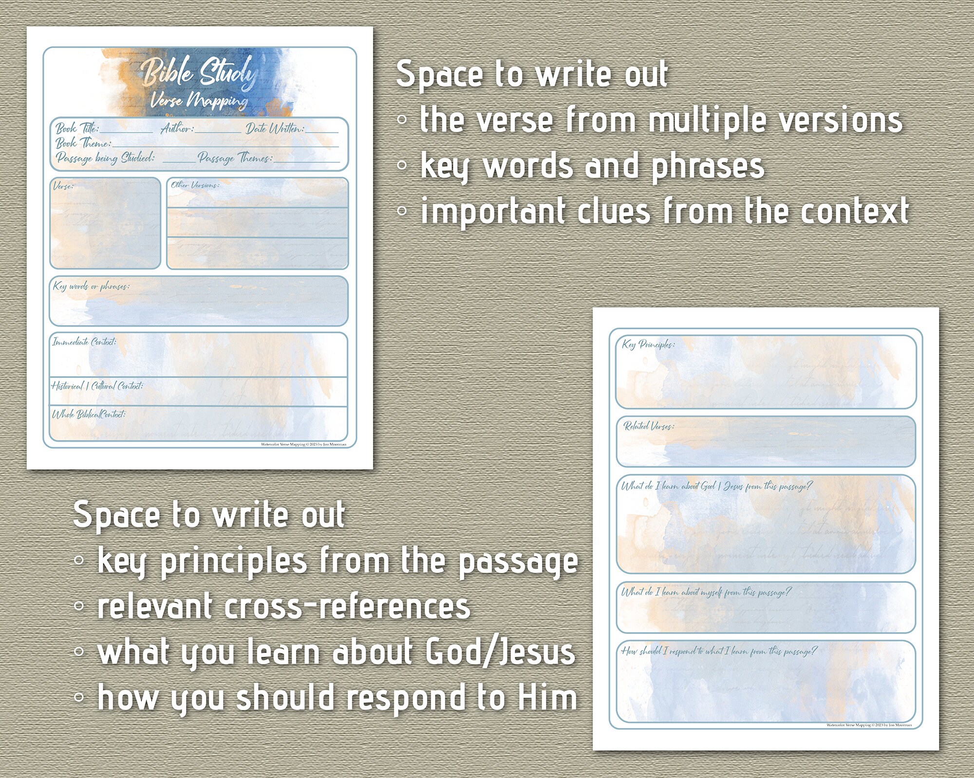 Verse Mapping Bible Study Template - Etsy