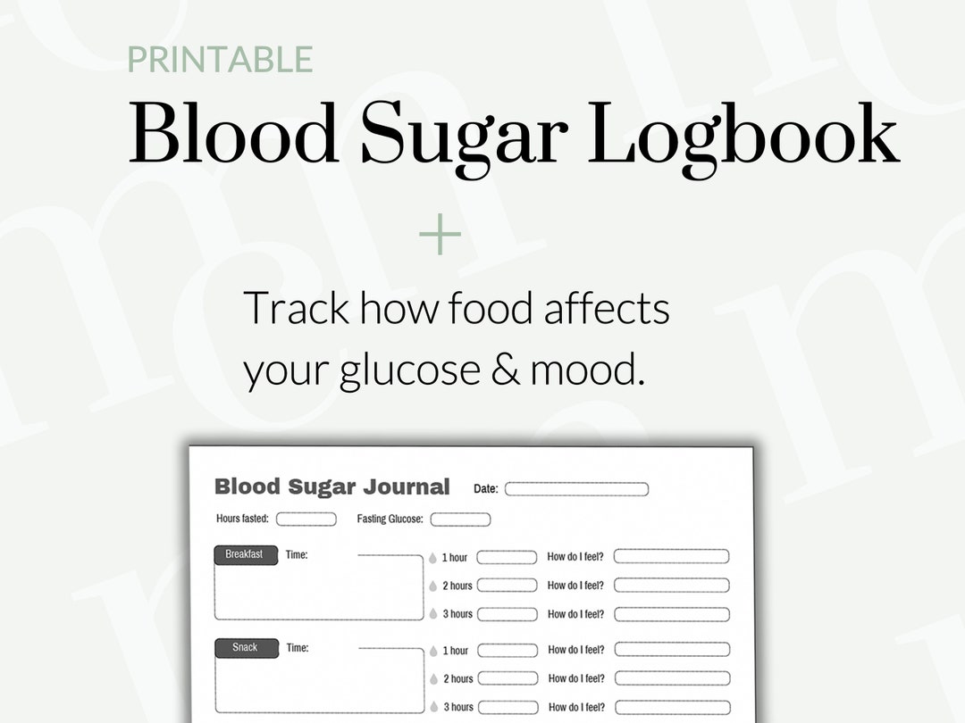Weekly Blood Sugar Log Printable, Glucose Tracker, Diabetic Log ...
