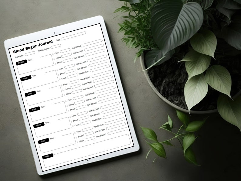 Weekly Blood Sugar Log Printable, Glucose Tracker, Diabetic Log ...
