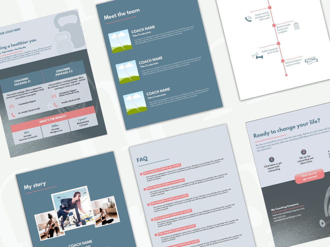 Coaching Packet Template Client Welcome Guide New Client Packet Service ...