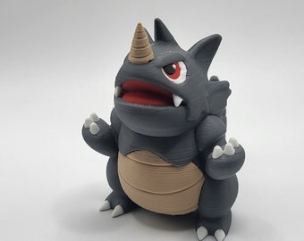 Rhydon Ground Pokemon Statue Figure Hand Painted 3D Printed - Etsy