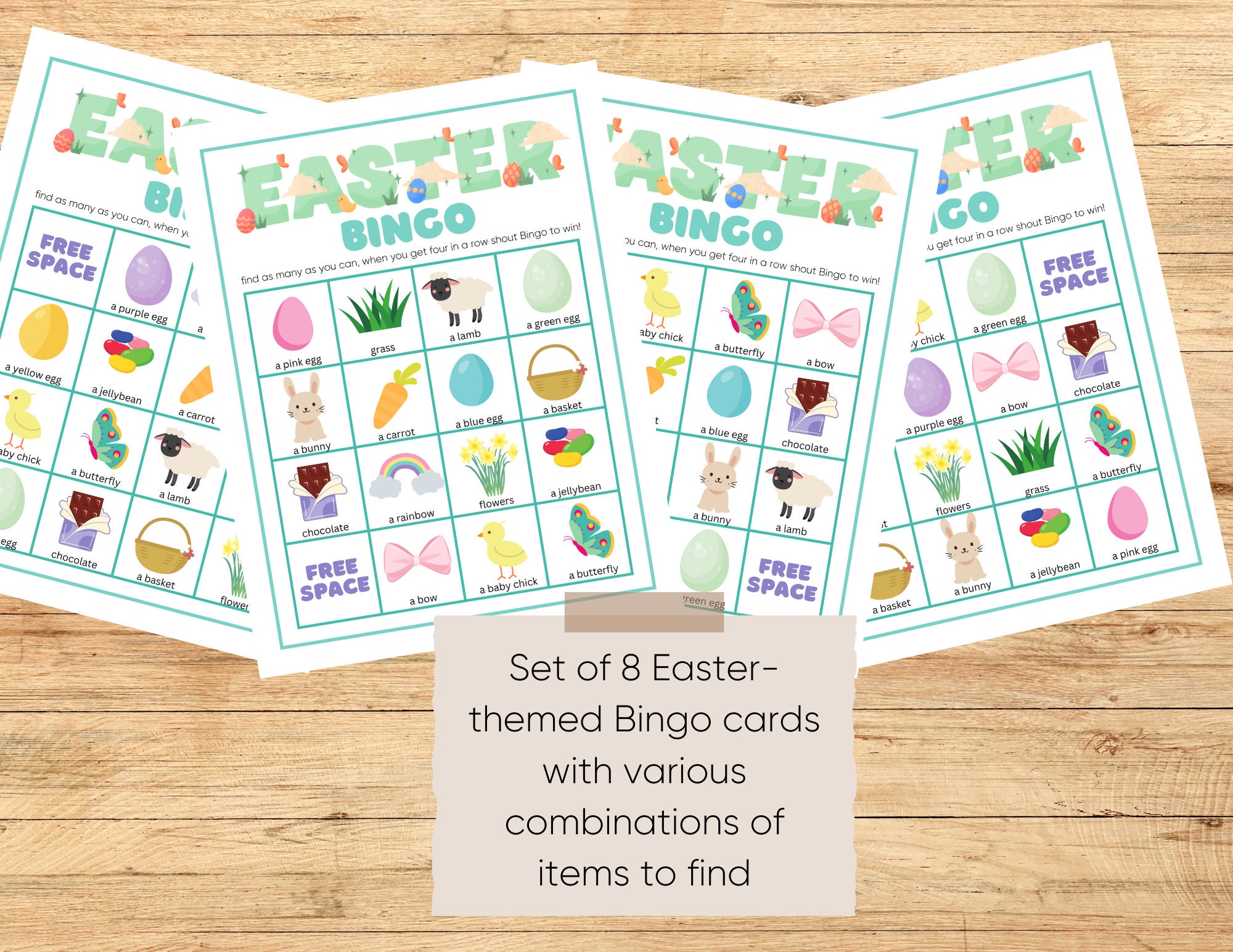 Set of 8 Easter-themed Bingo Cards - Etsy
