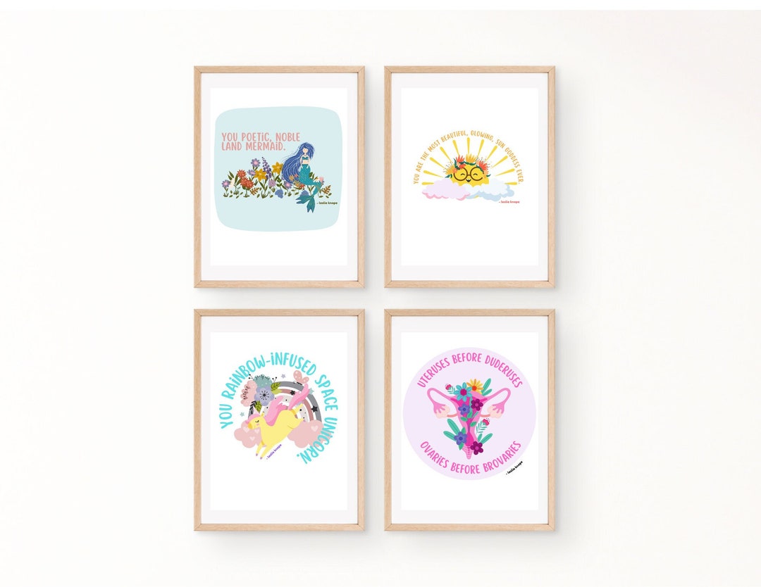 Set of 4 Leslie Knope Compliment Quote Art Posters Digital Prints ...
