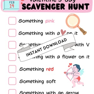 Valentine's Day Printable Scavenger Hunt Activity - Etsy