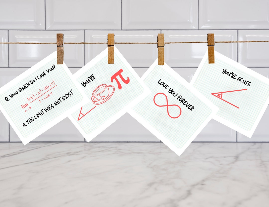 Math Love Themed Print-at-home Cards - Etsy