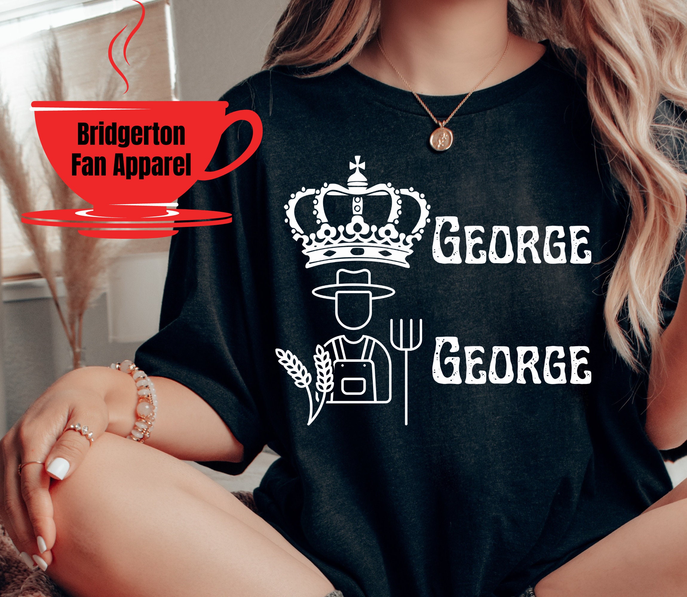 King George Farmer George Shirt, Bridgerton Fan Shirt, Queen Charlotte ...