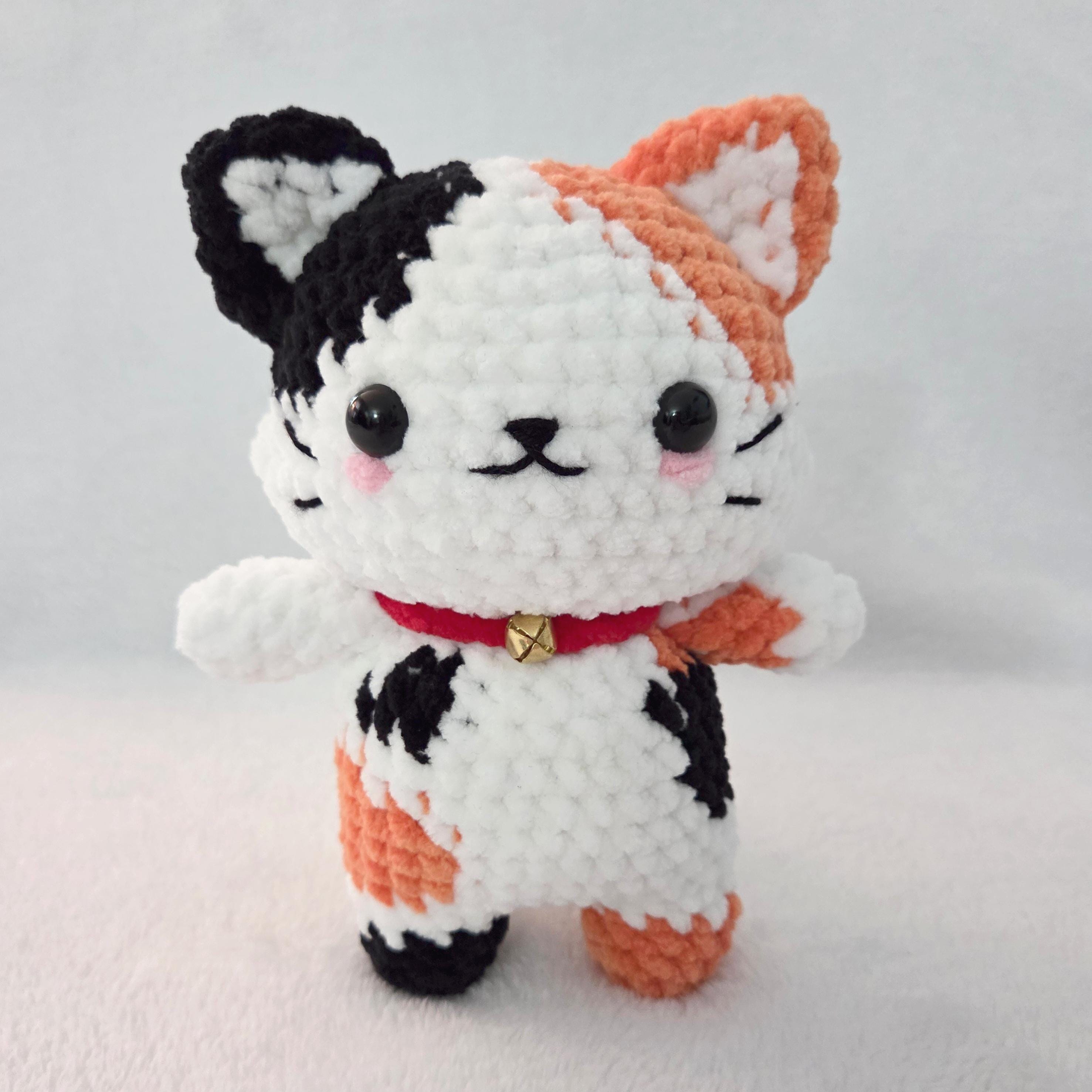 Amigurumi Calico Cat Crochet Plushie - Handmade Kitty Stuffed Animal ...