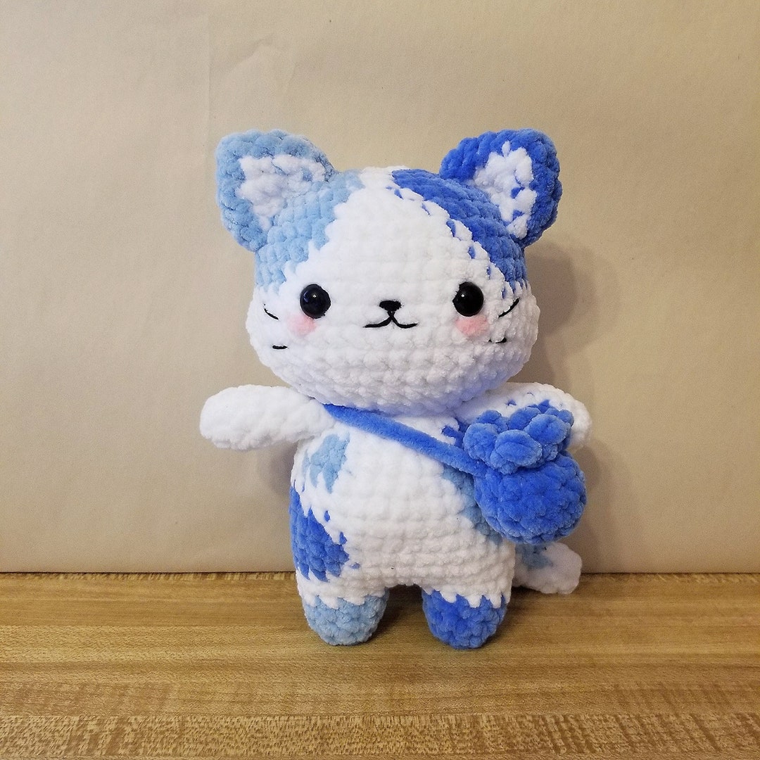 Amigurumi Blueberry Cat Crochet Plushie Handmade Kitty Stuffed Animal ...
