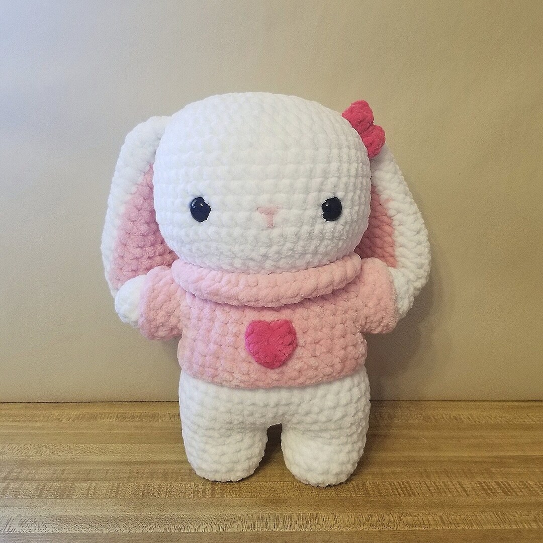 Amigurumi Jumbo Bunny in Sweater Crochet Plushie Handmade Rabbit ...